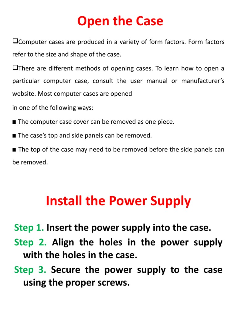 Step by Step in Assembling a Computer.pptx | PDF | Electrical Connector ...