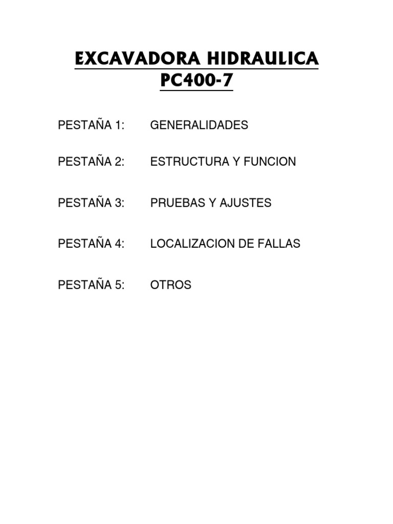 Pc400-7 Manual de Taller | PDF | Engranaje | Pistón