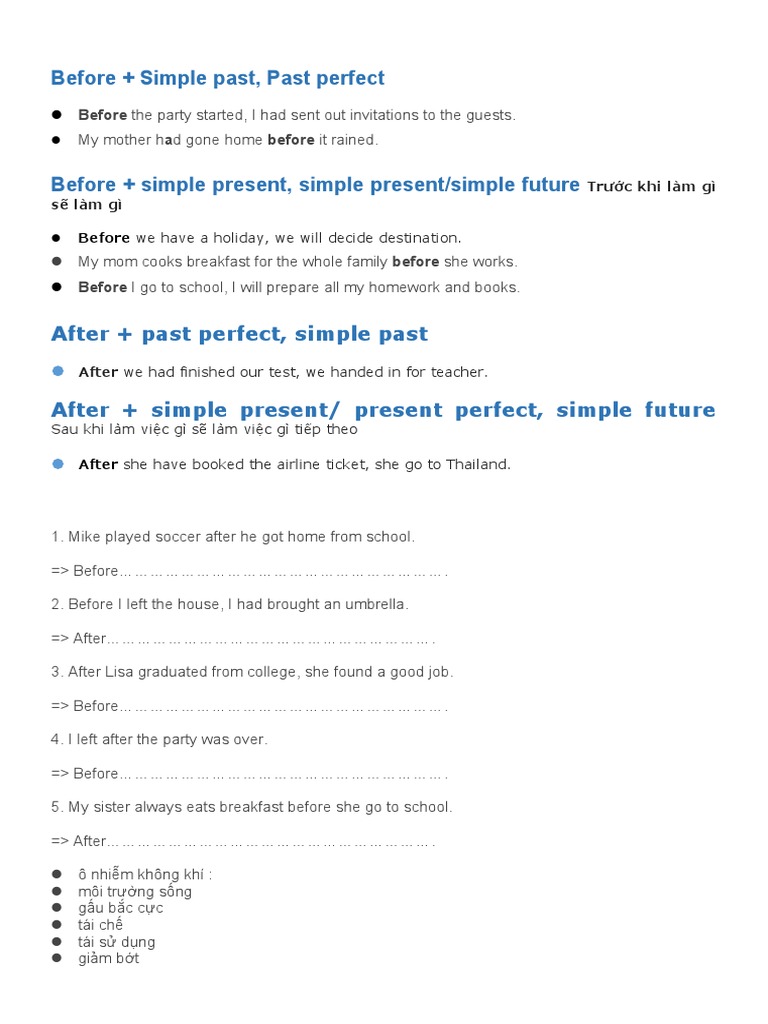Guidelines for Using Prepositions Like 'Before' and 'After' with ...