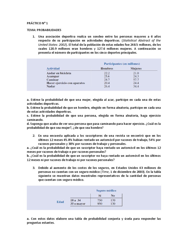 Probabilidad Marginal en Encuestas Estadísticas | PDF | Desviación ...