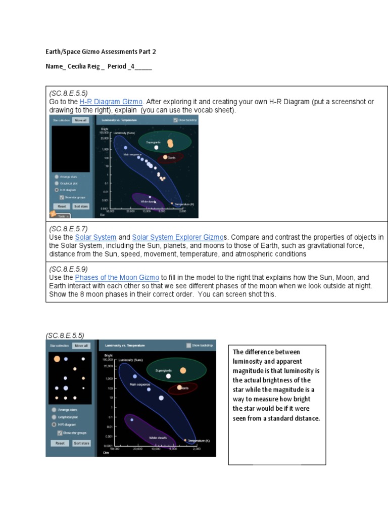 Middle School Space Science Tasks | PDF