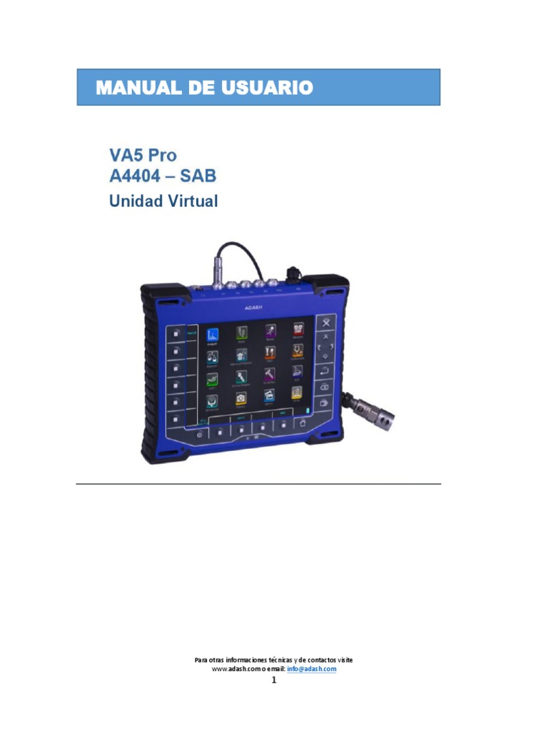 Adash VA5 Pro Manual Es PDF | PDF | Cargador de batería | USB
