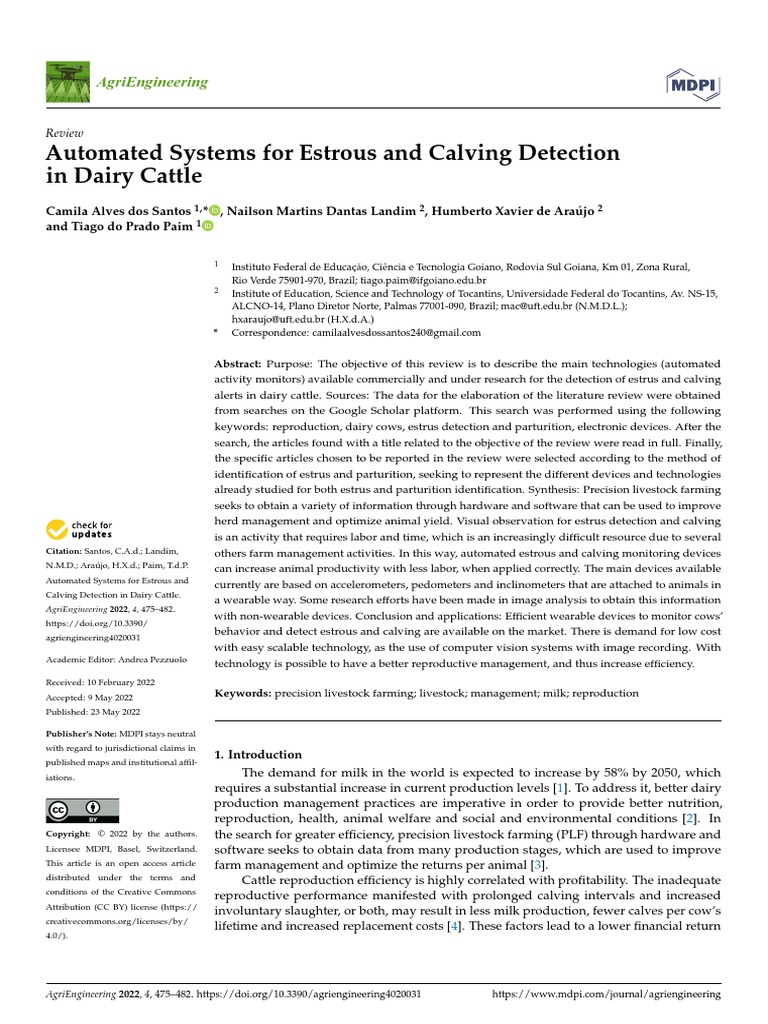 2022.automated Systems For Estrous and Calving Detection in Dairy ... 2022.automated Systems For Estrous and Calving Detection in Dairy ...