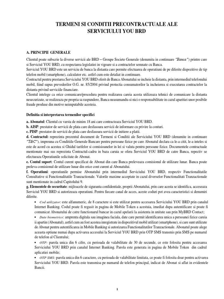 Conditii Precontractuale | PDF