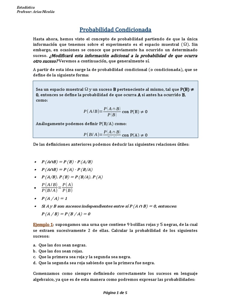 08-Probabilidad Condicionada | PDF | Probabilidad | Science