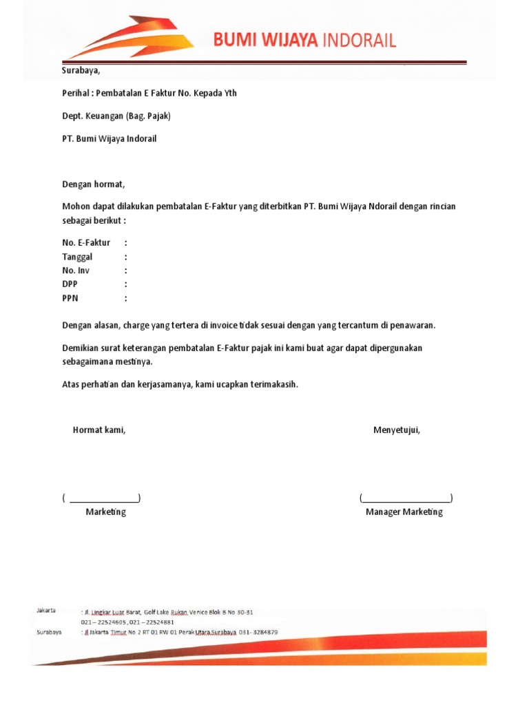 Form Batal FP Bwi | PDF