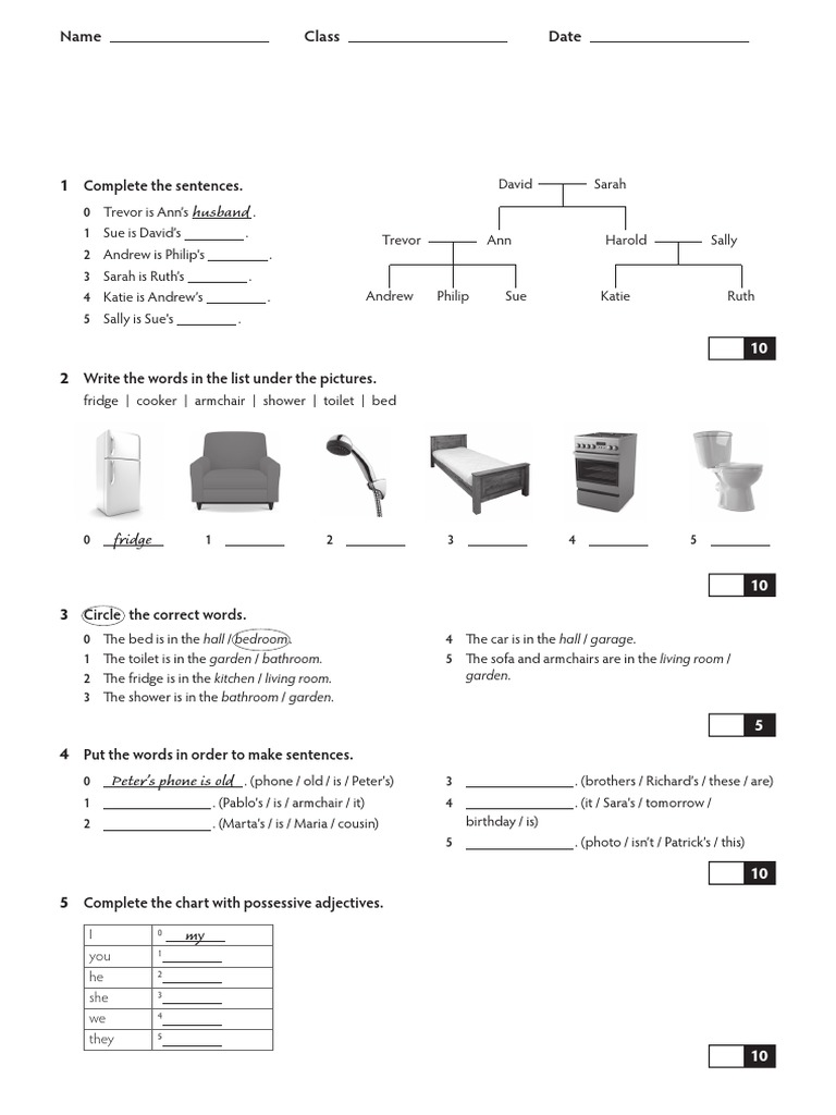 Family and House Worksheet | PDF