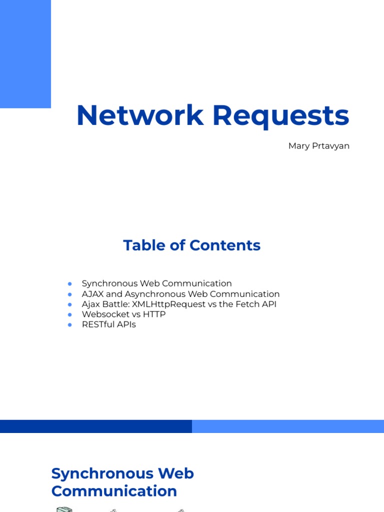 Network Requests | PDF | Ajax (Programming) | World Wide Web Network Requests | PDF | Ajax (Programming) | World Wide Web