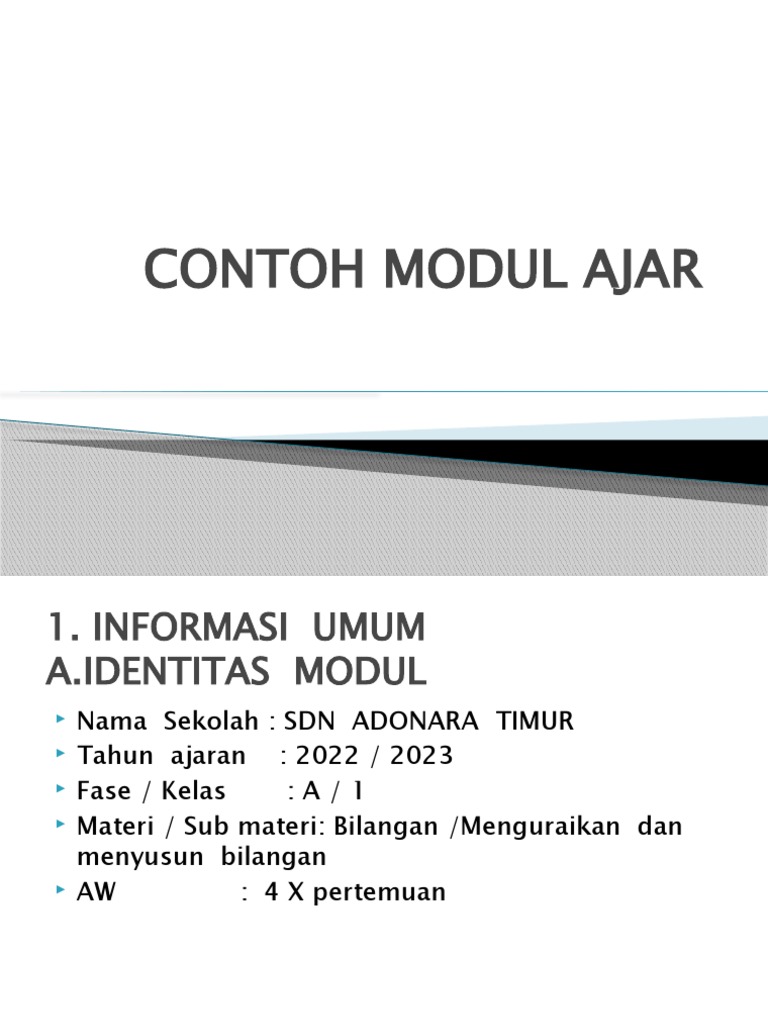 Contoh Modul Ajar | PDF