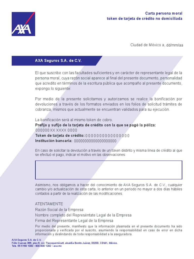 Formato Dev Tarj Credito No Domiciliada PERS MORAL | PDF