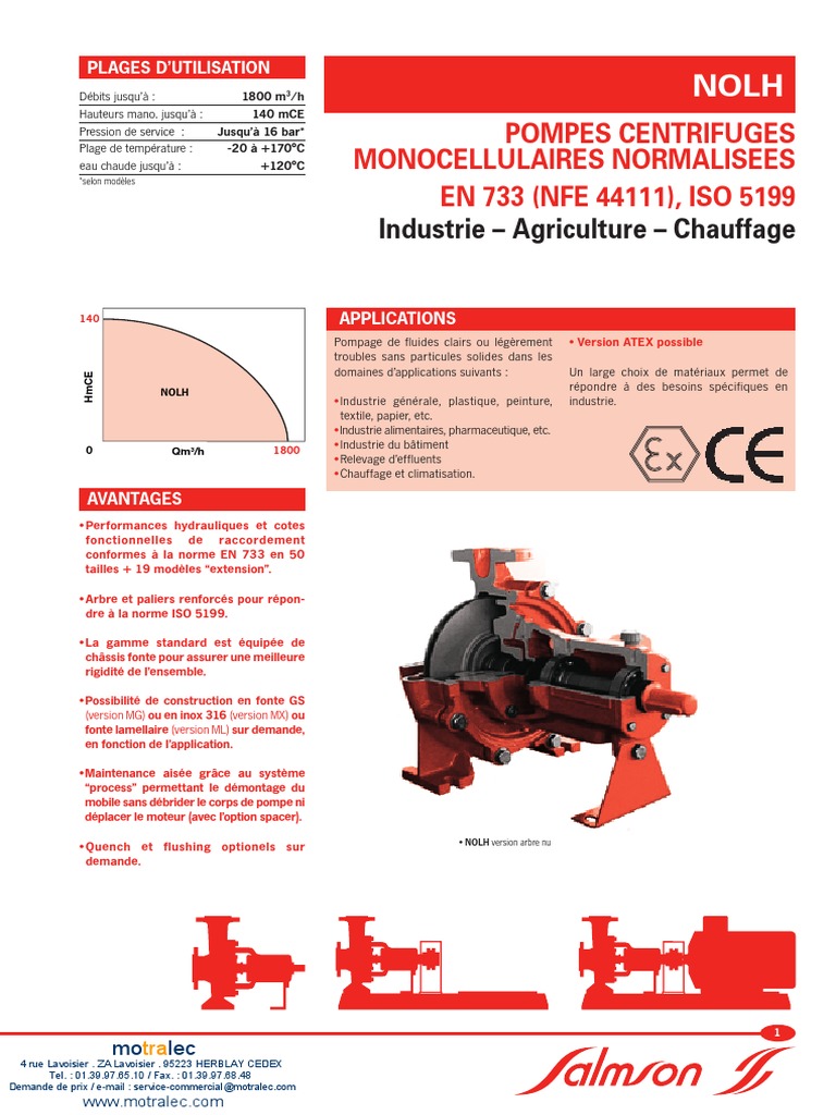 Salmson NOLH | PDF | Palier (mécanique) | Pompe