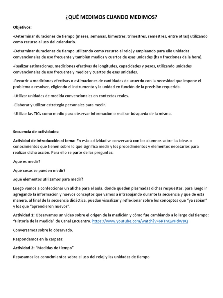 Secuencia Medida | PDF | Kilogramo | Hora