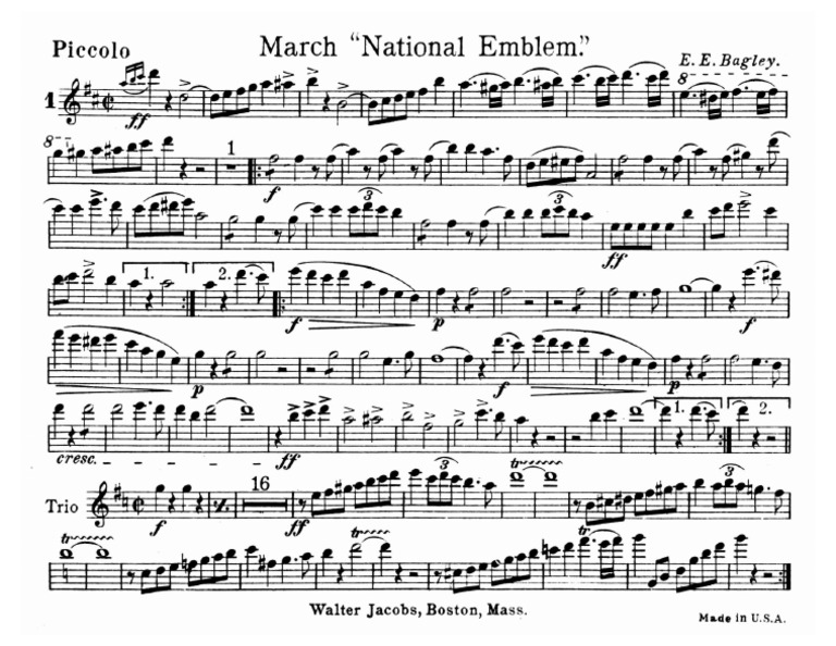 01 Piccolo (1) National Emblem E.E. Bagley | PDF