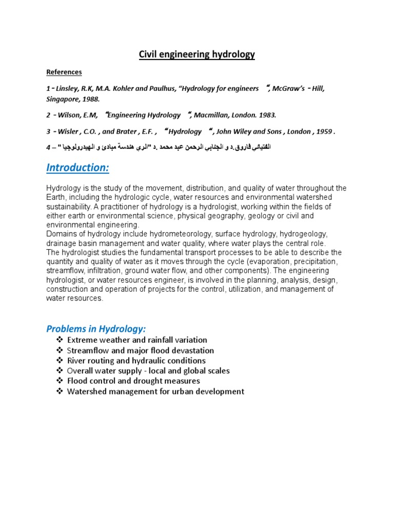 Civil Engineering Hydrology: References | PDF | Hydrology | Discharge ...
