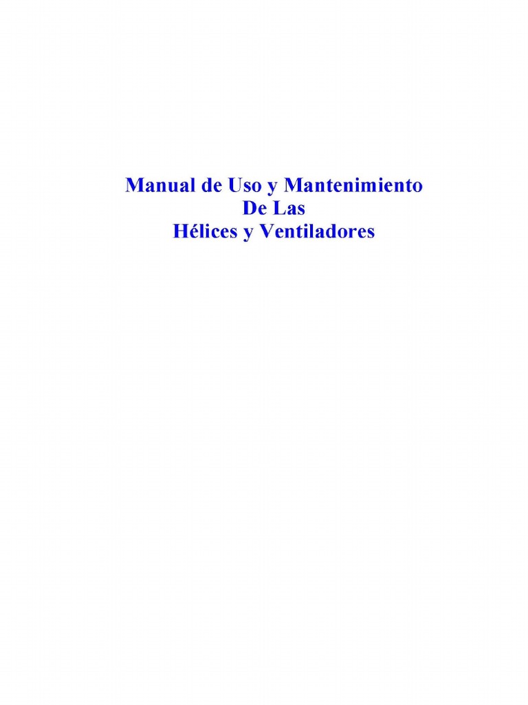 Manual de Uso y Mant. - Rev.5 | PDF