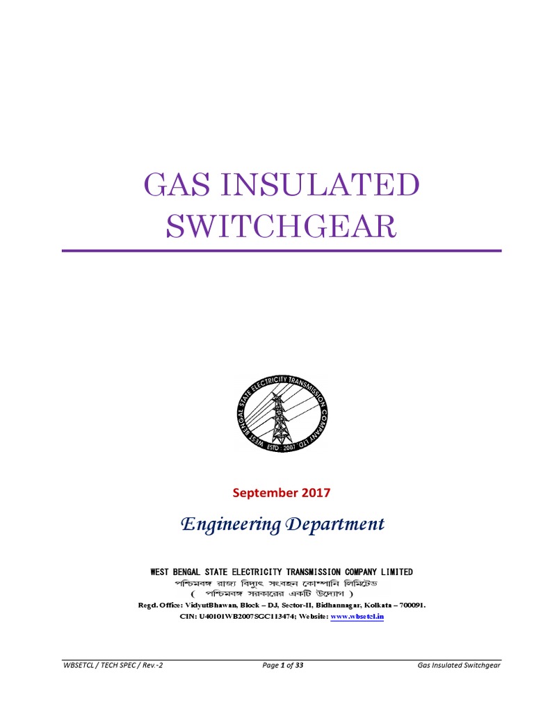 GAS INSULATED SWITCHGEAR - Rev 2 | PDF | Insulator (Electricity) | Switch