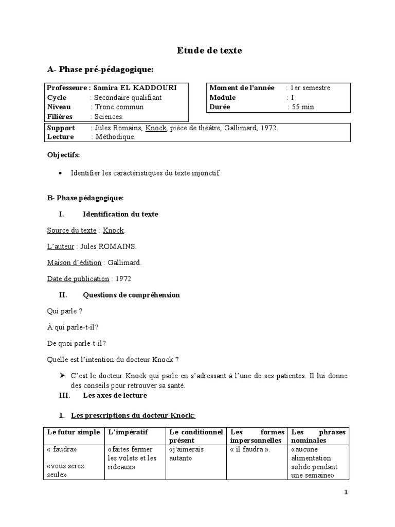 Fiche Texte Injonctif | PDF | Verbe | Morphologie linguistique