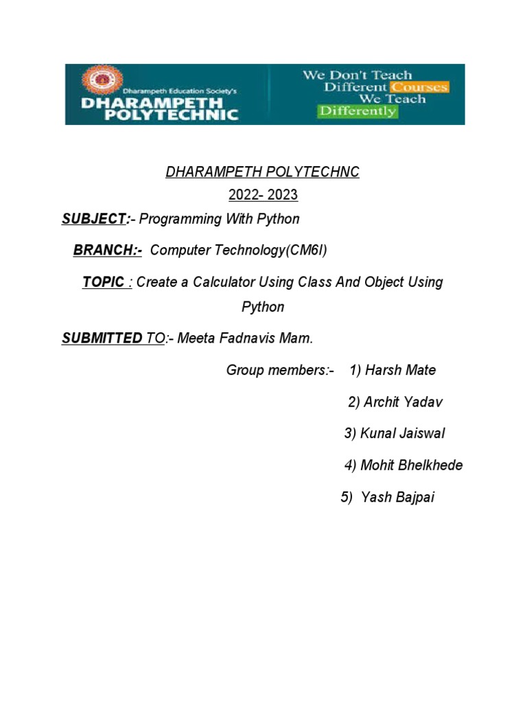 Python | PDF | Calculator | Python (Programming Language)