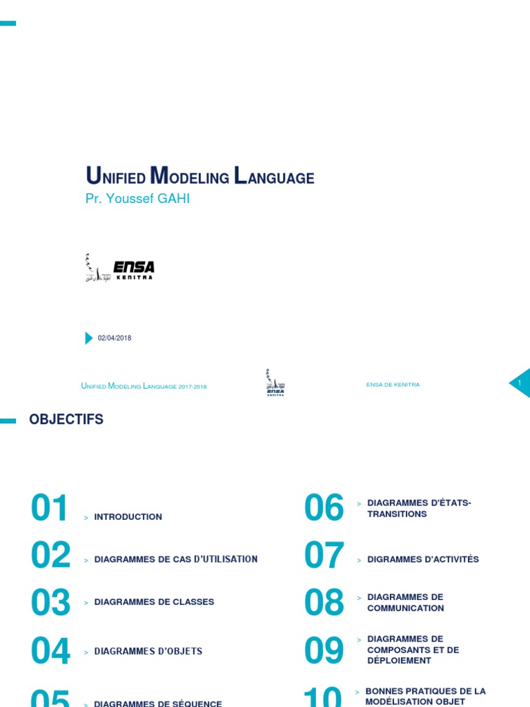 Cours UML ENSA 2017-2018 Ch1-3 PDF | PDF | Classe (informatique) | Langage de Modélisation Unifié