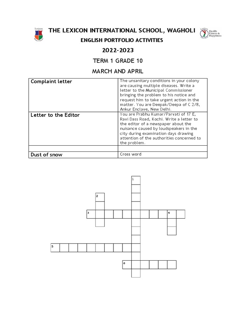 Grade 10 English Portfolio Term 1 | PDF