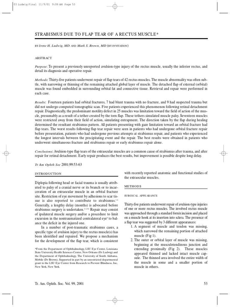 Flap Tear of The EOM PDF | PDF | Injury | Surgery