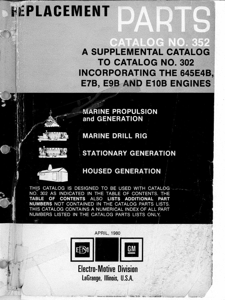 Marine Engine Parts Catalog 645E7B | PDF | Engines | Lubricant