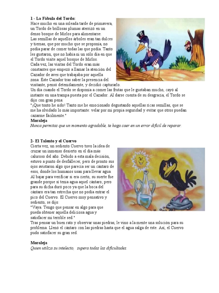 Fábulas cortas con moralejas educativas | PDF | Oveja