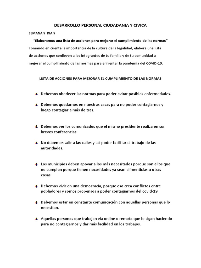 D.P.C.C. Semana 5 Dia 5 | PDF