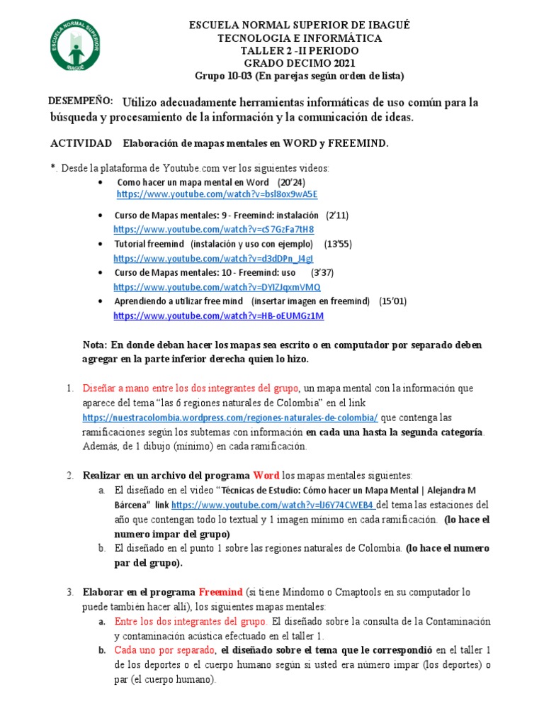10-03 TALLER 2 Mapa Mental Word-Freemind | PDF | Ciencia cognitiva ...