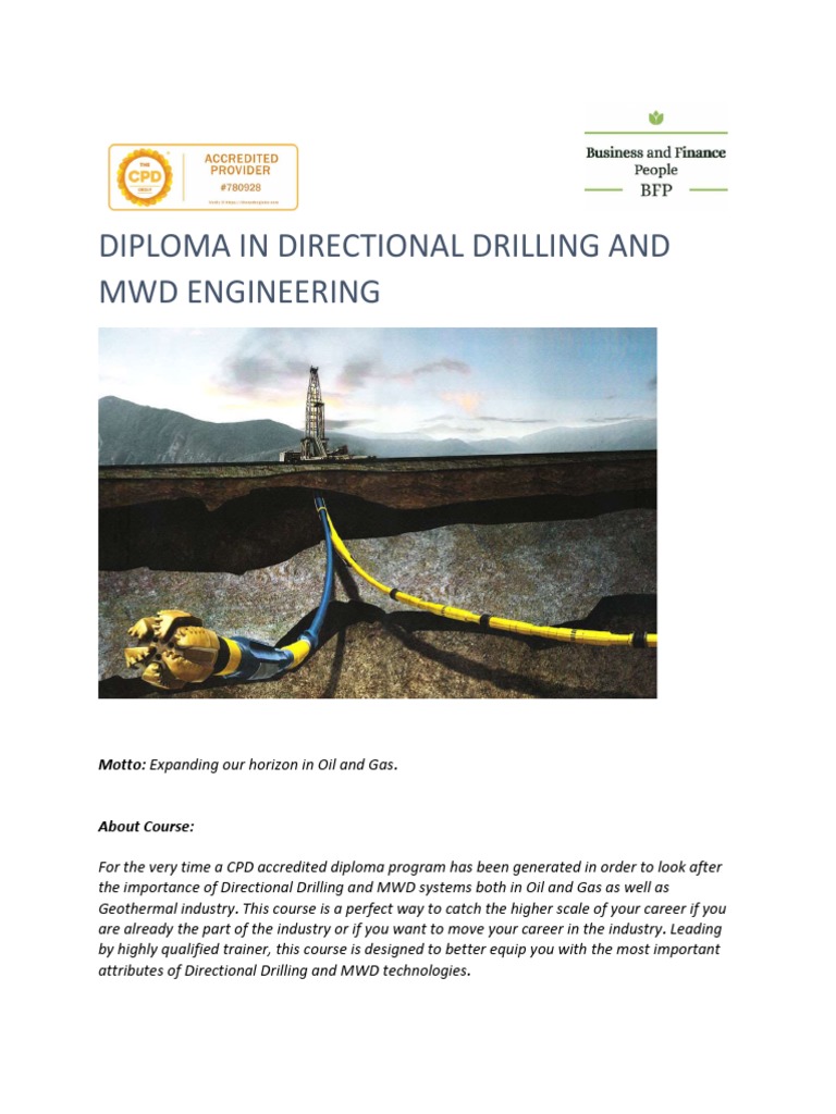 Diploma in Directional Drilling and MWD Engineering Brochure | PDF