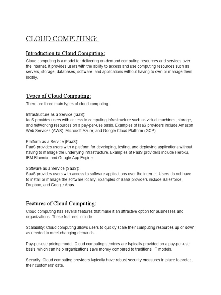 Understanding Cloud Computing Basics | PDF | Business | Technology ...