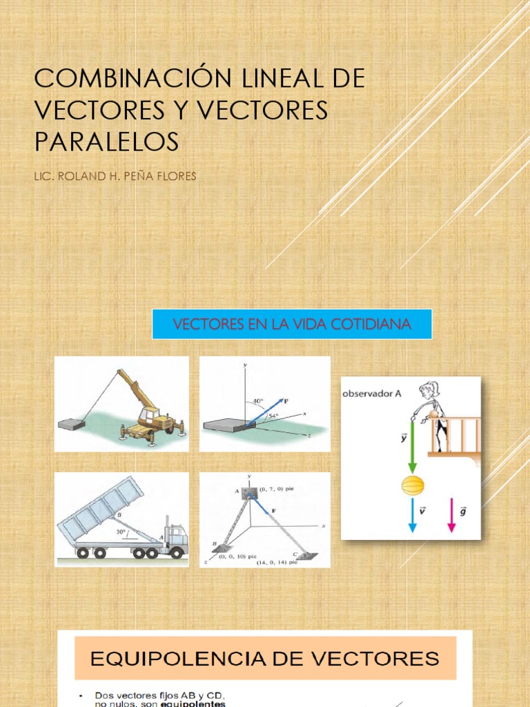 COMBINACIÓN LINEAL DE VECTORES Sem9 PDF | PDF | Vector Euclidiano | Formas geométricas