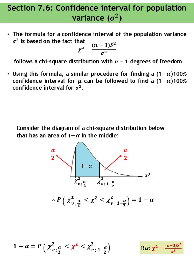 Sec 7.6 and 7.7 CI for Variance and Proportion 2020 | PDF | Confidence ...