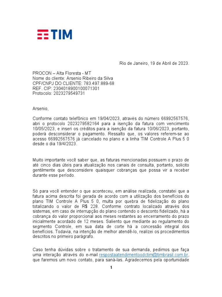 Carta Resposta | PDF