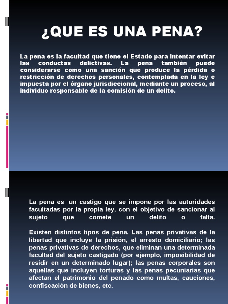 Tipos de Pena | PDF | Castigos | Derecho penal