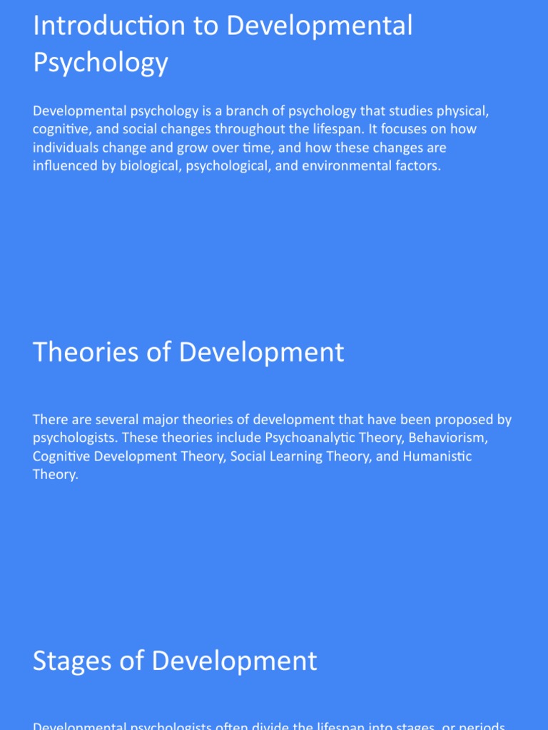 Developmental Psychology Powerpoint | Download Free PDF | Developmental Psychology | Psychology