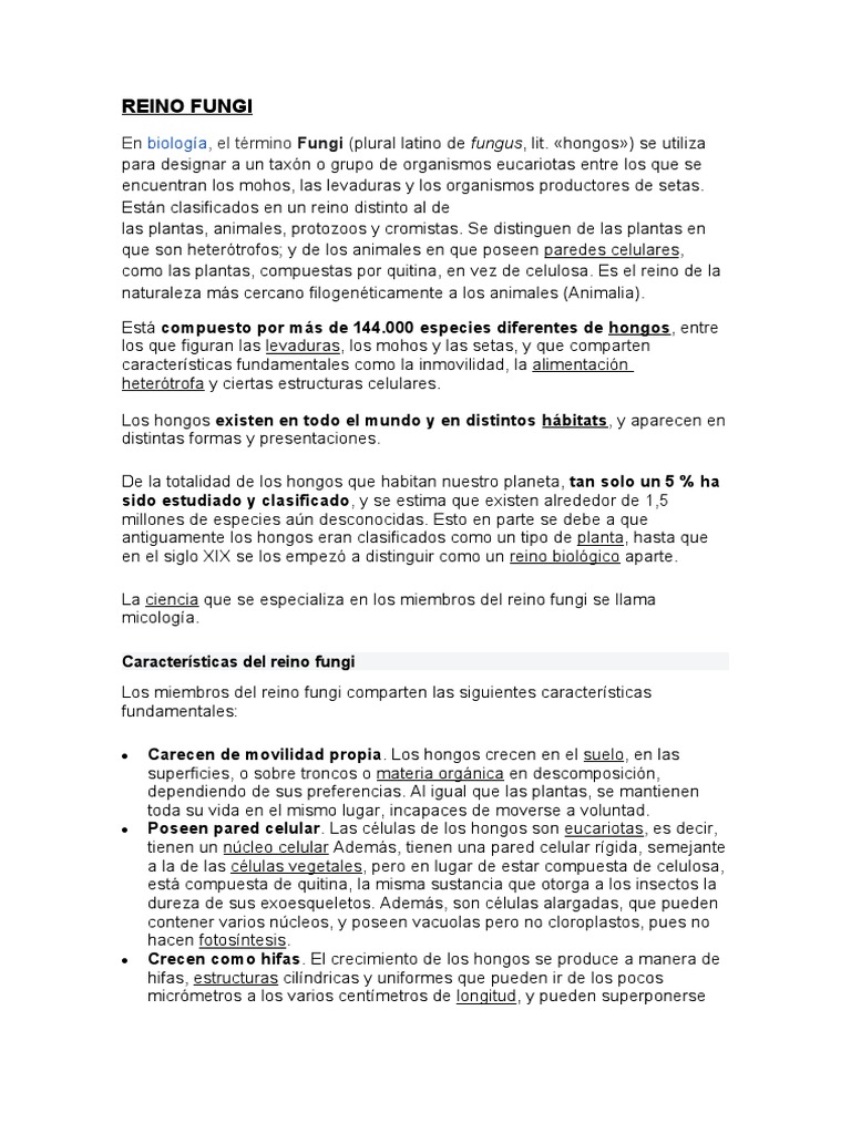 Reino Fungi y Plantae | PDF | Hongo | Plantas