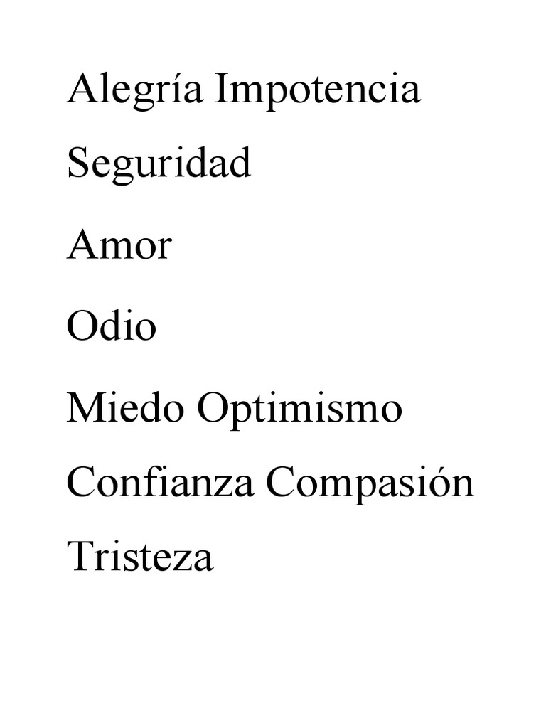 Letras Control de Emociones | PDF