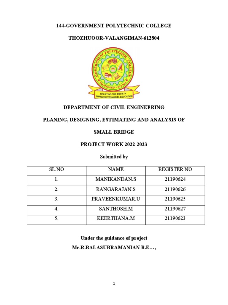 Small Bridge Project Report 2022-2023 | PDF | Fibre Reinforced Plastic ...