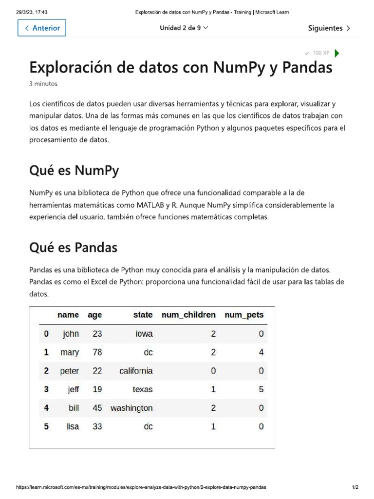 17.1 Exploracion de Datos Con Pandas y Numpy | PDF