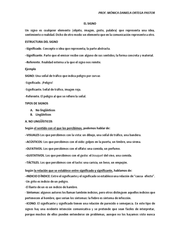 El Signo | PDF | Comunicación | Lingüística