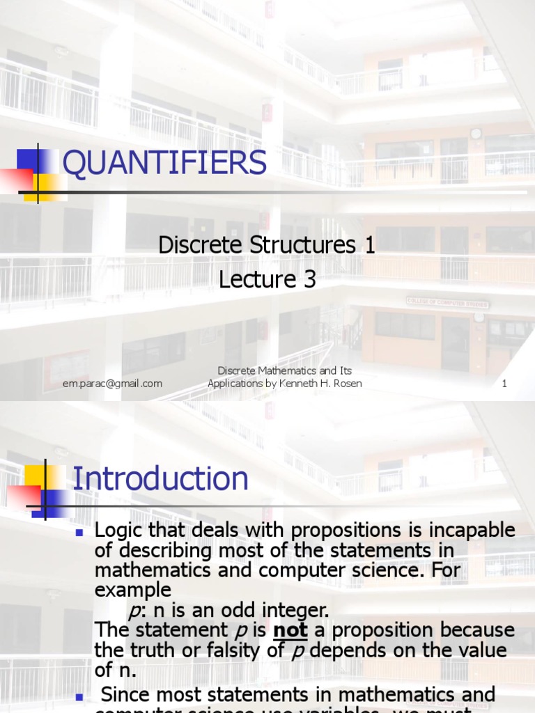 QUANTIFIERS | PDF | Proposition | Logic QUANTIFIERS | PDF | Proposition | Logic