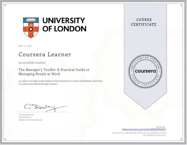 Coursera CERTIFICATE | PDF | Philosophy | Science & Mathematics
