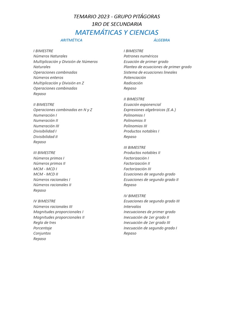 1ro de Secundaria PDF | PDF