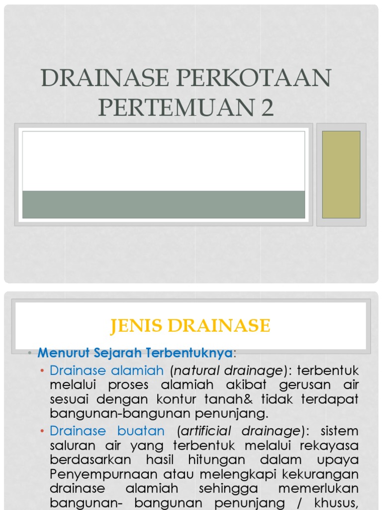 Mengerti Jenis dan Pola Drainase Perkotaan | PDF