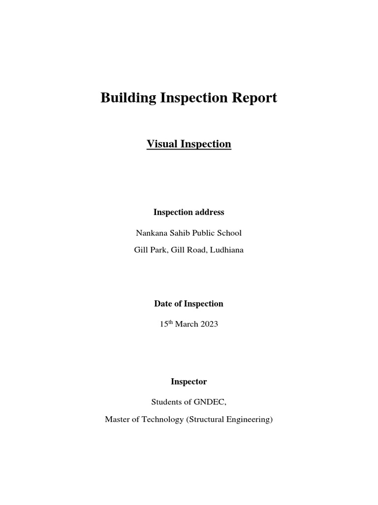 Building Inspection Report | Download Free PDF | Building Engineering ...