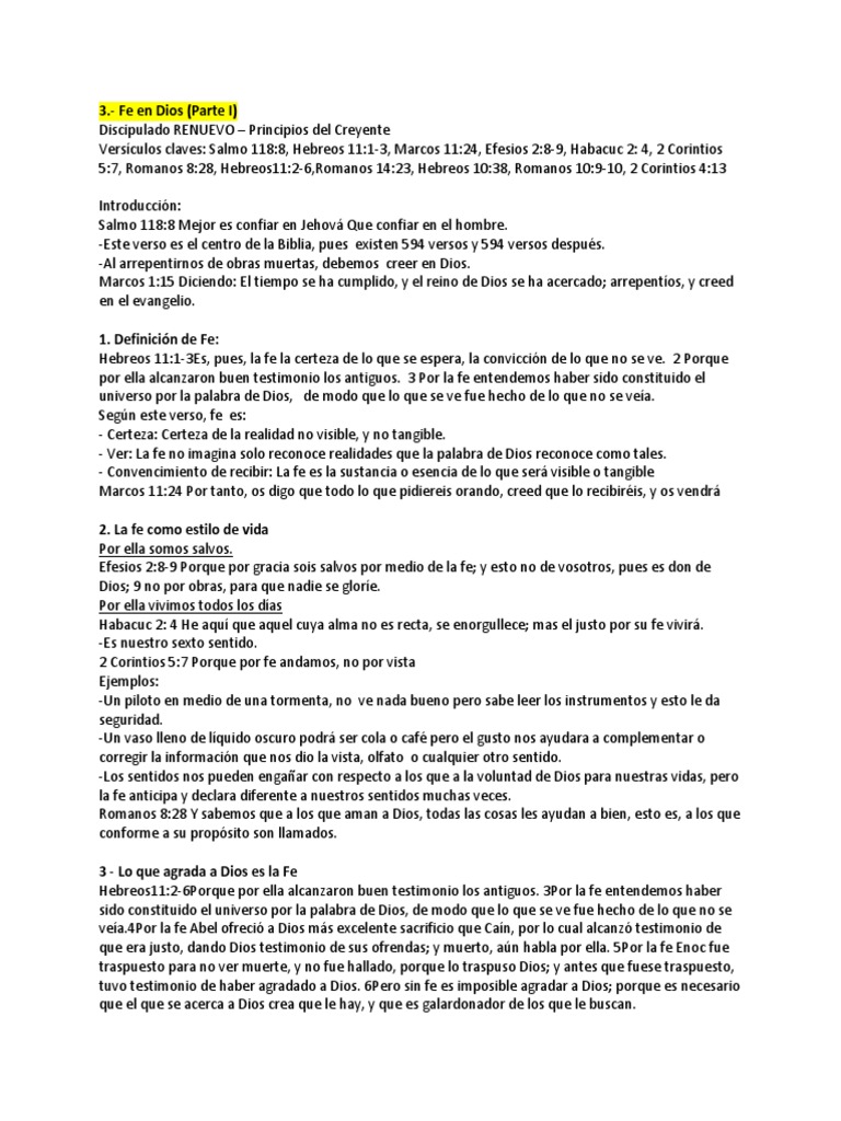 3 Fe En Dios Parte 1 Pdf Pdf Testimonio Dios