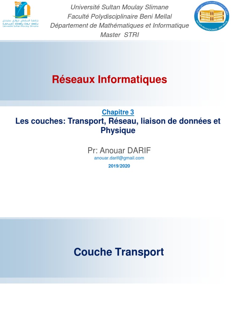 Protocoles de la Couche Transport TCP/UDP | PDF | Protocole de contrôle ...