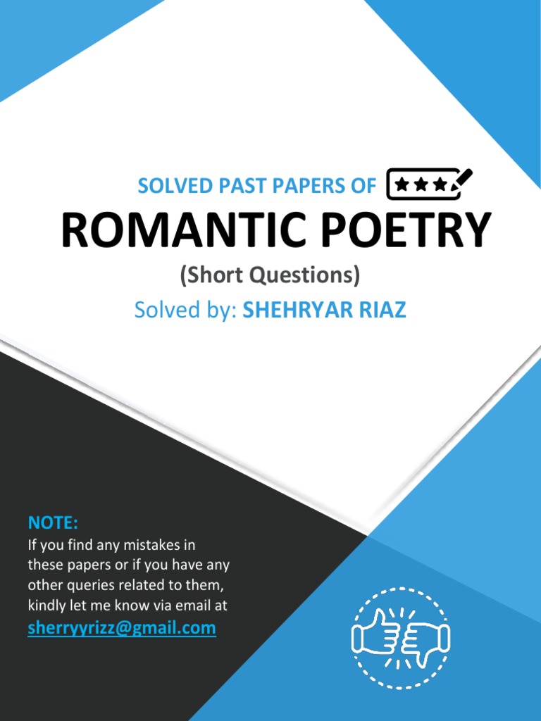 Solved Questions on Romantic Poetry | PDF | Romanticism | William ...