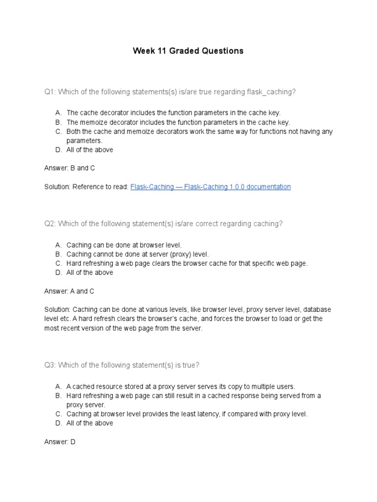 Week 11 Graded PDF | PDF | Cache (Computing) | Networking Week 11 Graded PDF | PDF | Cache (Computing) | Networking